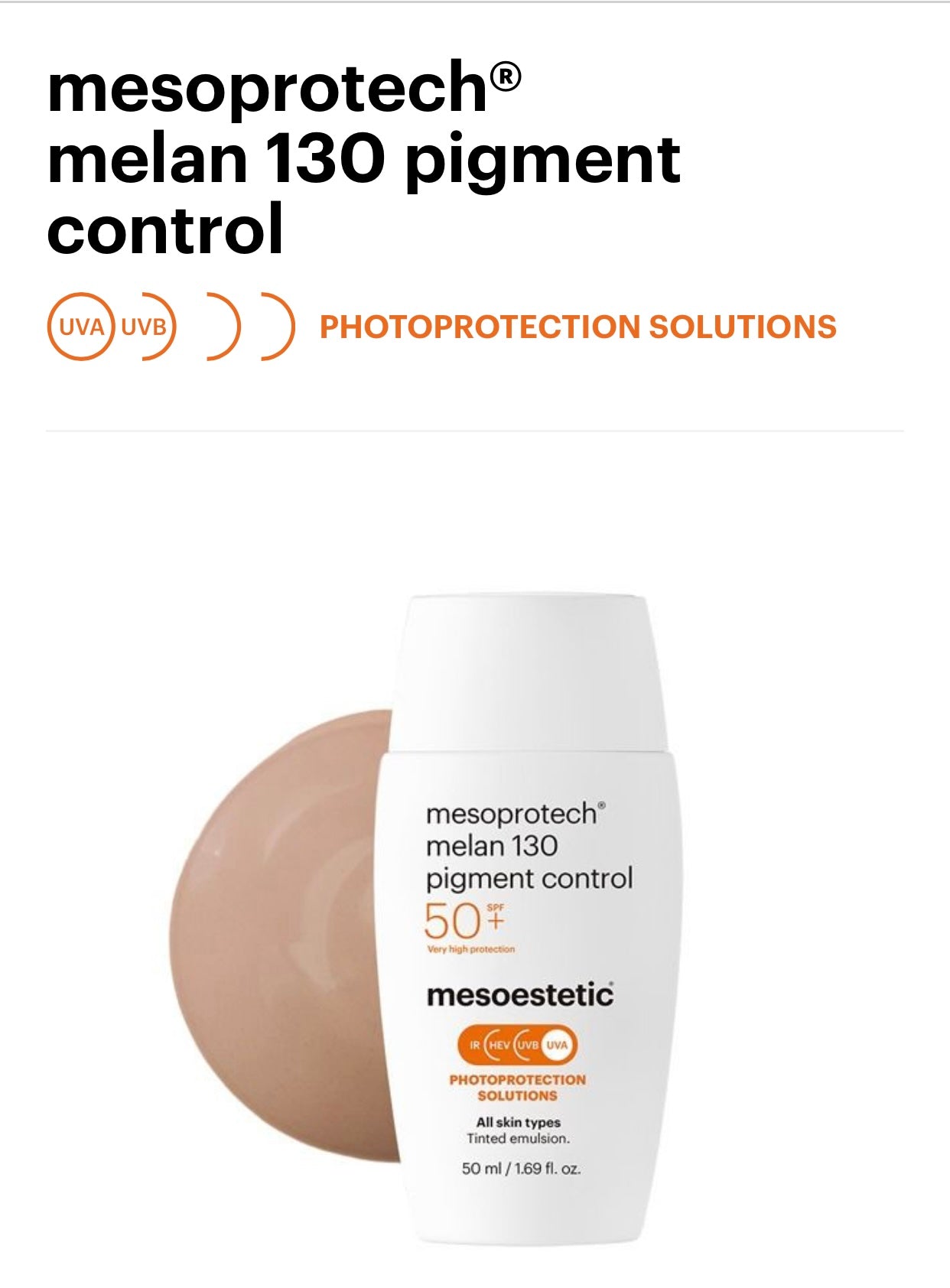 mesoprotech® melan 130 pigment control UVA UVE) PHOTOPROTECTION SOLUTI ...